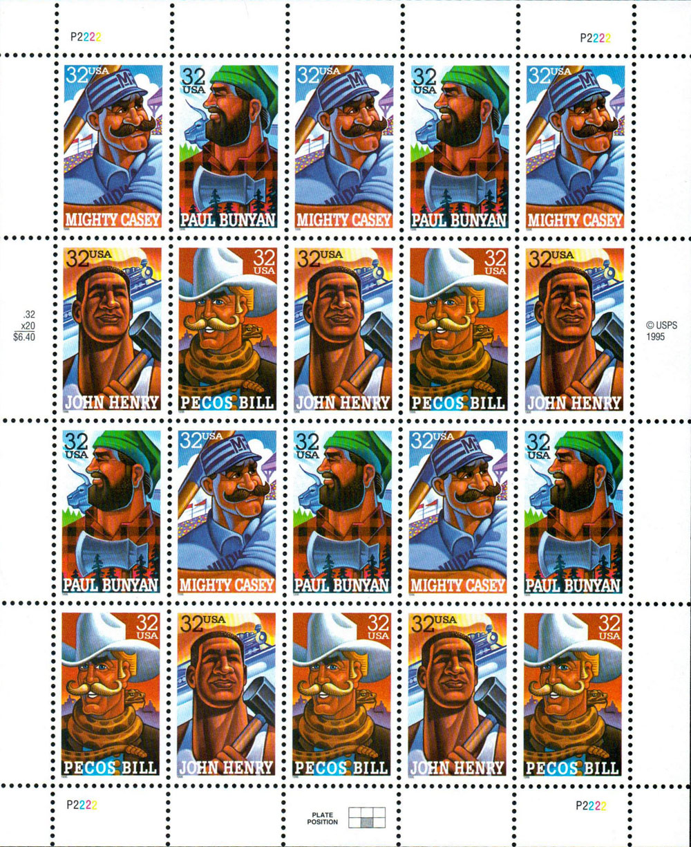 1996 Folk Heroes - U.S. Postage Stamps - Baseball Life