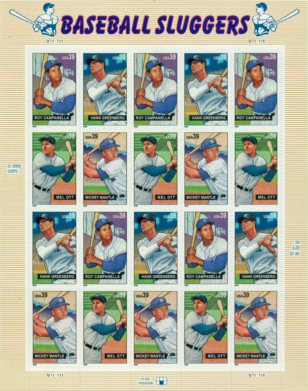 2006 Baseball Sluggers - U.S. Postage Stamps - Baseball Life