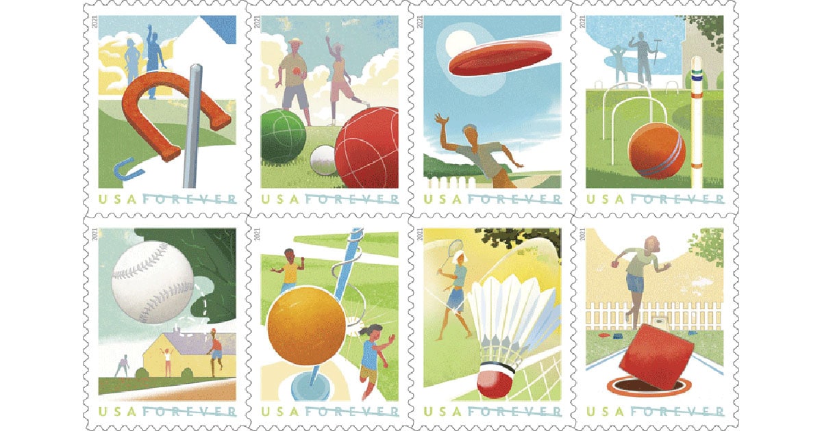 2021 Backyard Games – Baseball - U.S. Postage Stamps - Baseball Life